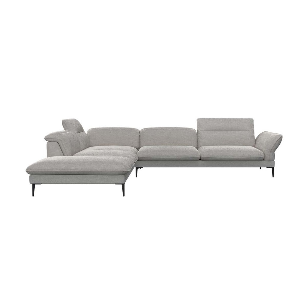 Designer Ecksofa Salino in Stoff Brescia Hellgrau – Sitzdesign
